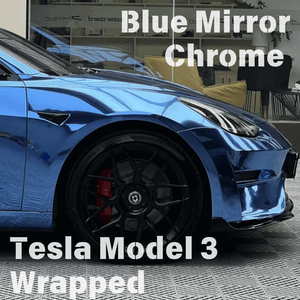 The Allure of Blue Mirror Chrome: Elevate Your Tesla Model 3’s Style ...