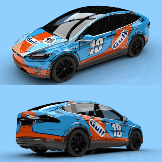 Animeify Gulf Car Wrap | Classic Racing Livery Vinyl Wrap – YesWrap