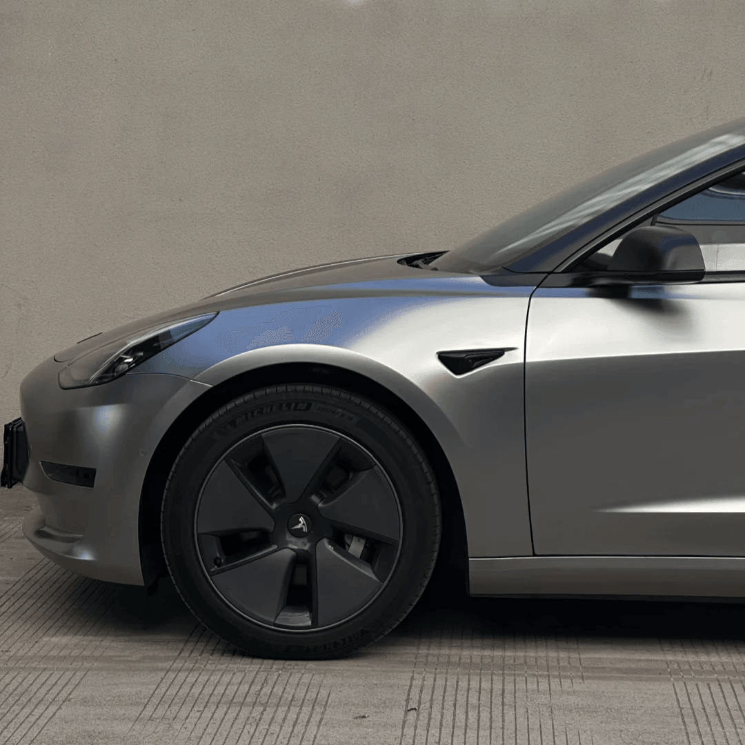 Liquid Metallic Silver Matte Wrap | Matte Silver Car Vinyl – YesWrap