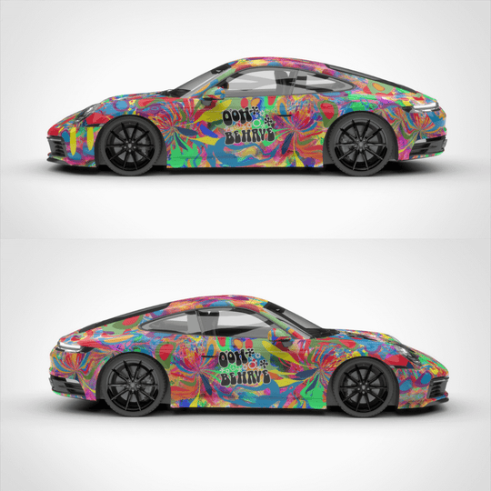 Oil Painting Graffiti Vinyl Wrap | Custom Colorful Street Art Car Wrap ...