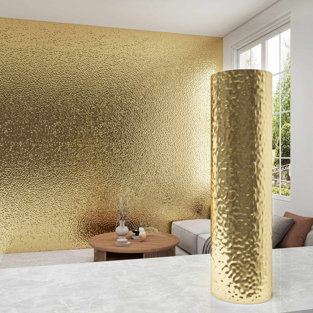 Water Ripple Champagne Gold Metal Textured Wallpaper – YesWrap