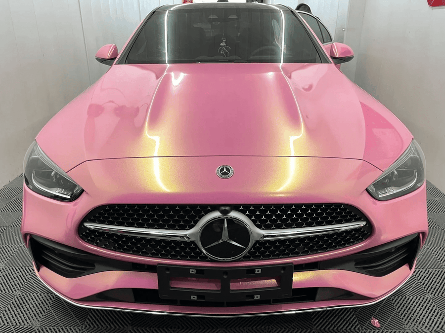 Pearlescent Neon Pink Car Wrap | Metallic Coral Pink Vinyl Film – yeswrap