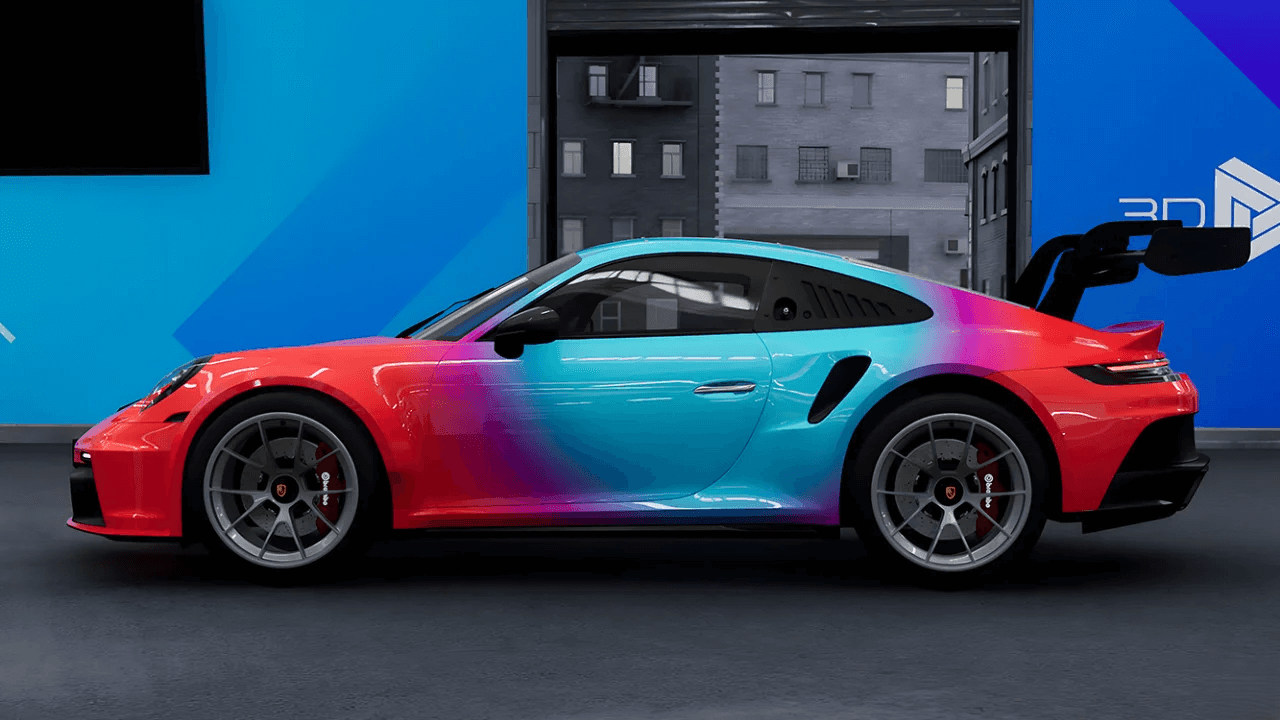 Red Blue Gradient Vinyl Wrap – yeswrap