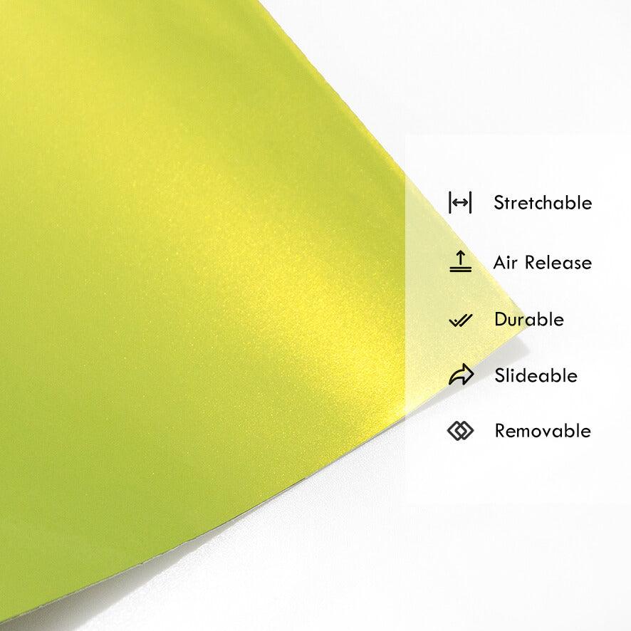 Pearlescent Neon Yellow Car Wrap | Metallic Fluorescent Yellow Wrap ...